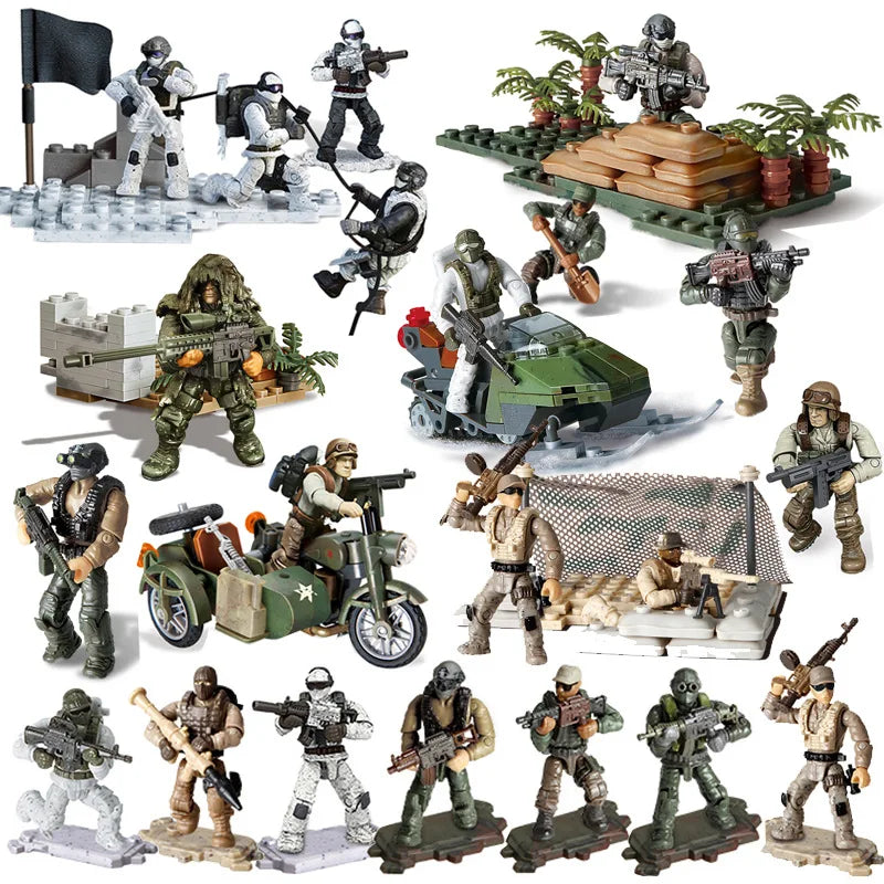 HKM-246867 Military Action Figures Building Block Toy Set for Kids ...