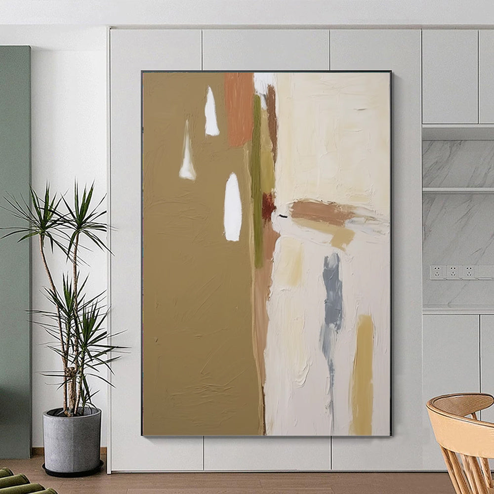 HKM-548883 Handmade Abstract Oil Painting Canvas Wall Art in Morandi ...
