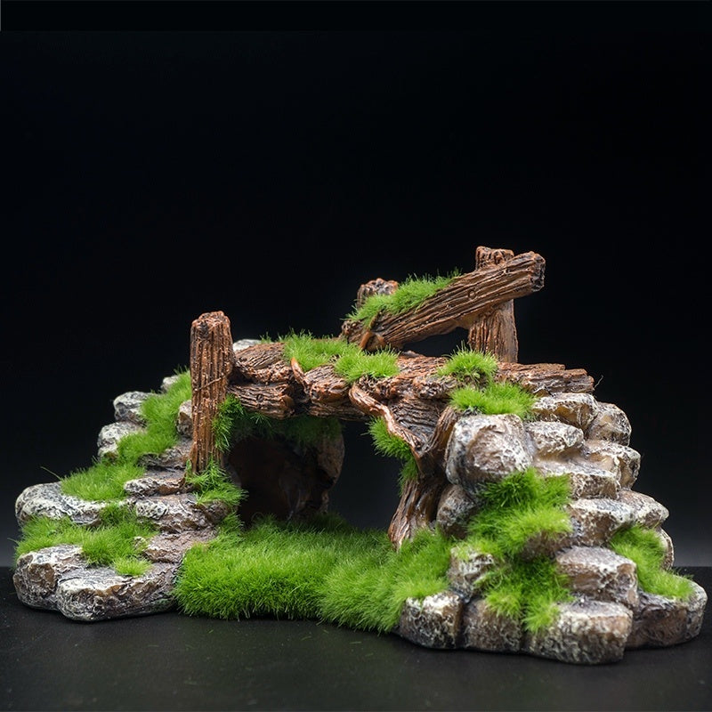 HKM-727123 Resin Aquarium Flock Stone Decoration for Natural Underwater ...
